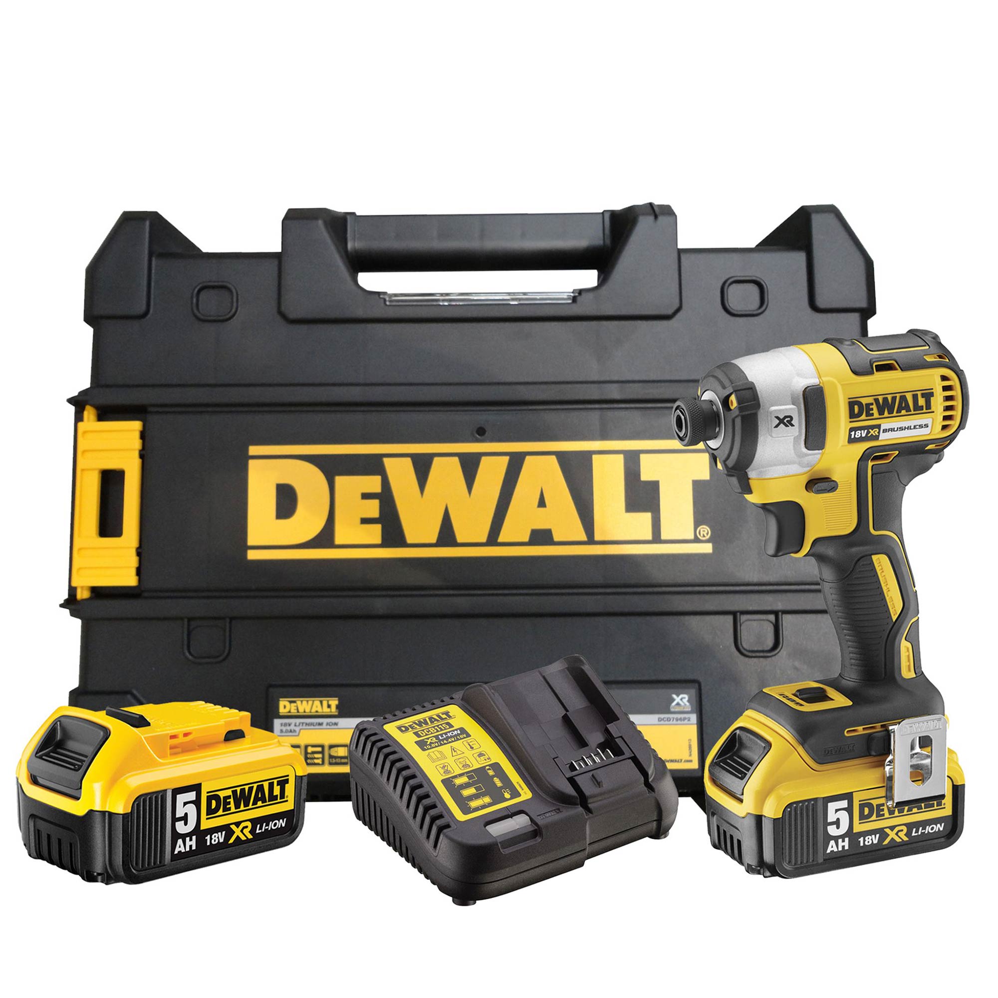 DCF887P2 18v Brushless Impact Driver 2x5ah Li-ion Batteries - ToolStore UK