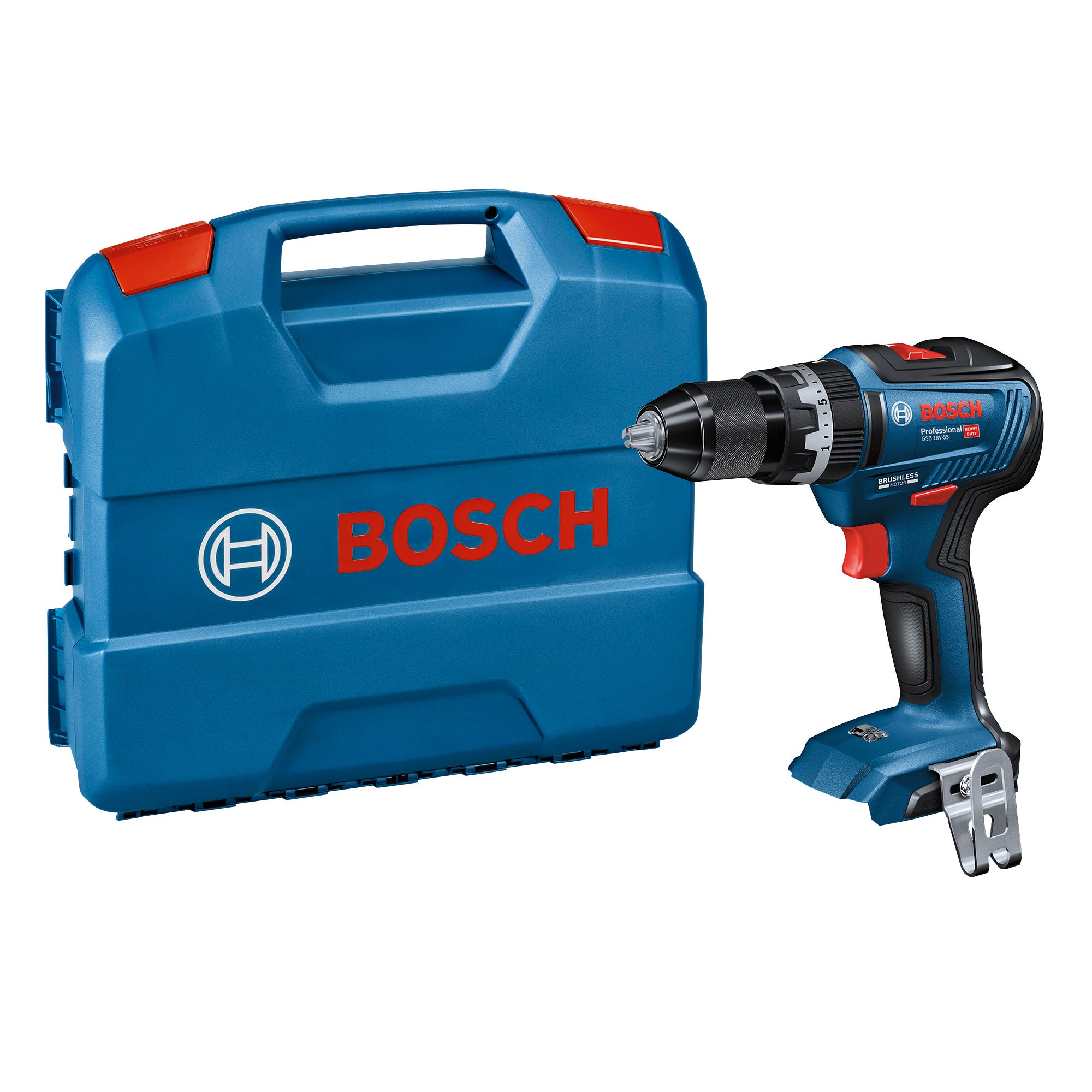 BOSCH GSB18V-55 18v Brushless Combi Drill BODY + Case - ToolStore UK