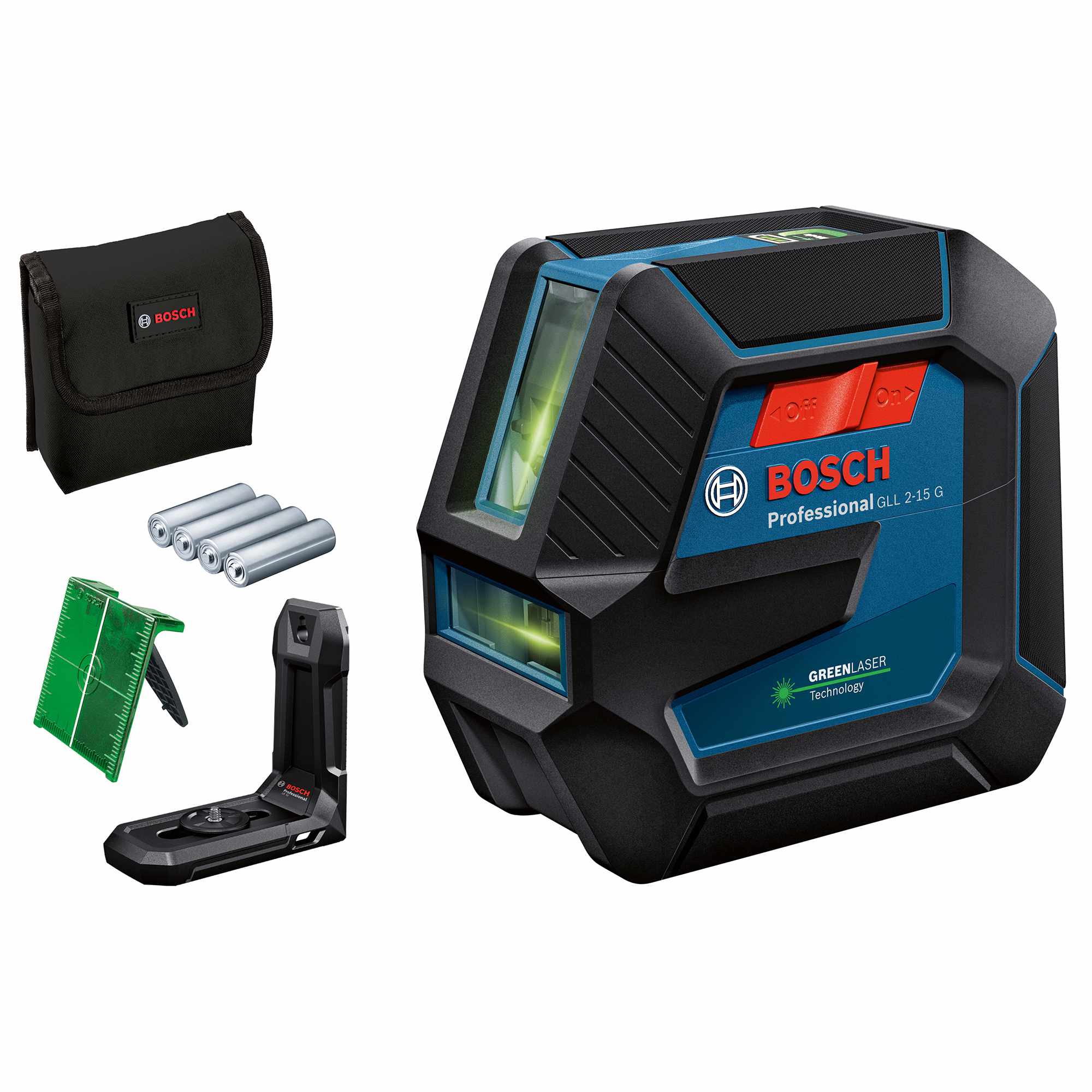 BOSCH GLL215G GREEN Beam Line Laser (AA) + LB10 Mount - ToolStore UK
