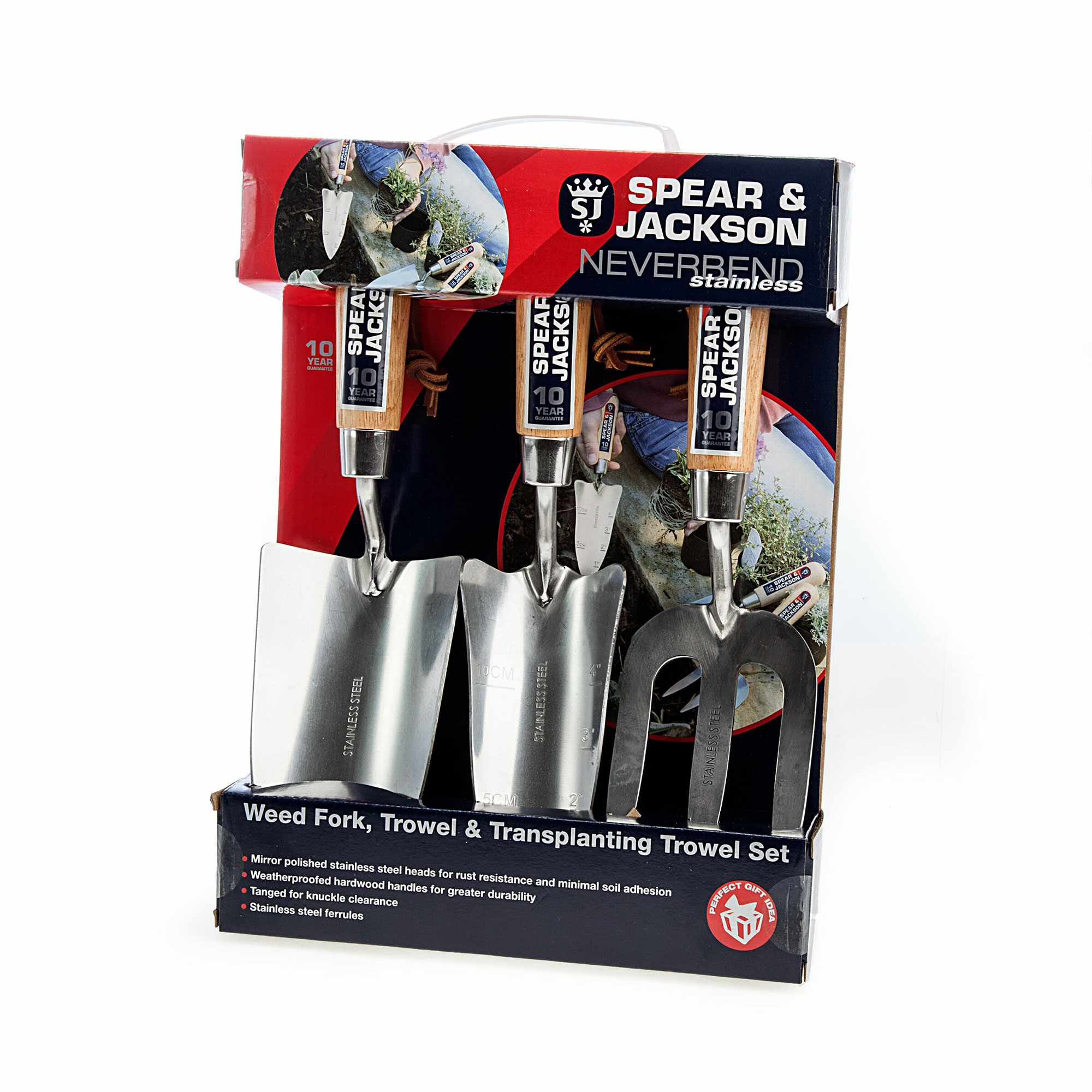 SPEAR & JACKSON 3056GS Neverbend Stainless Steel 3 piece Garden Tool ...