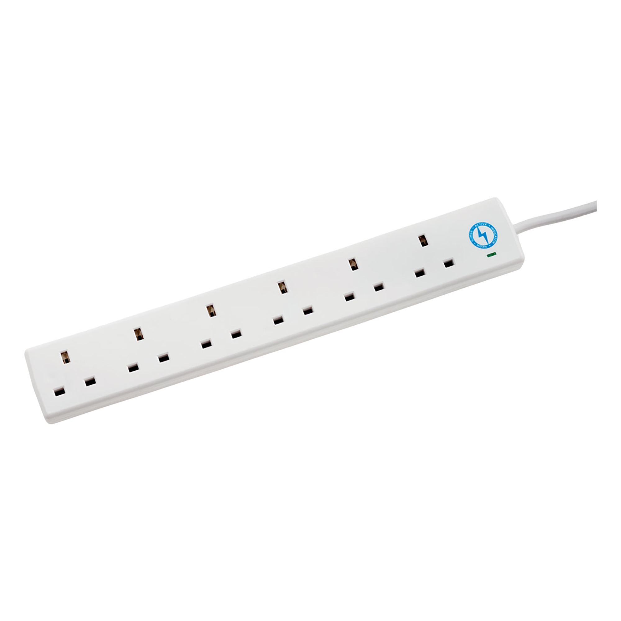DETA S6W2MP-X 6 Socket 2m Surge Protection Extension Lead c/w Neon ...