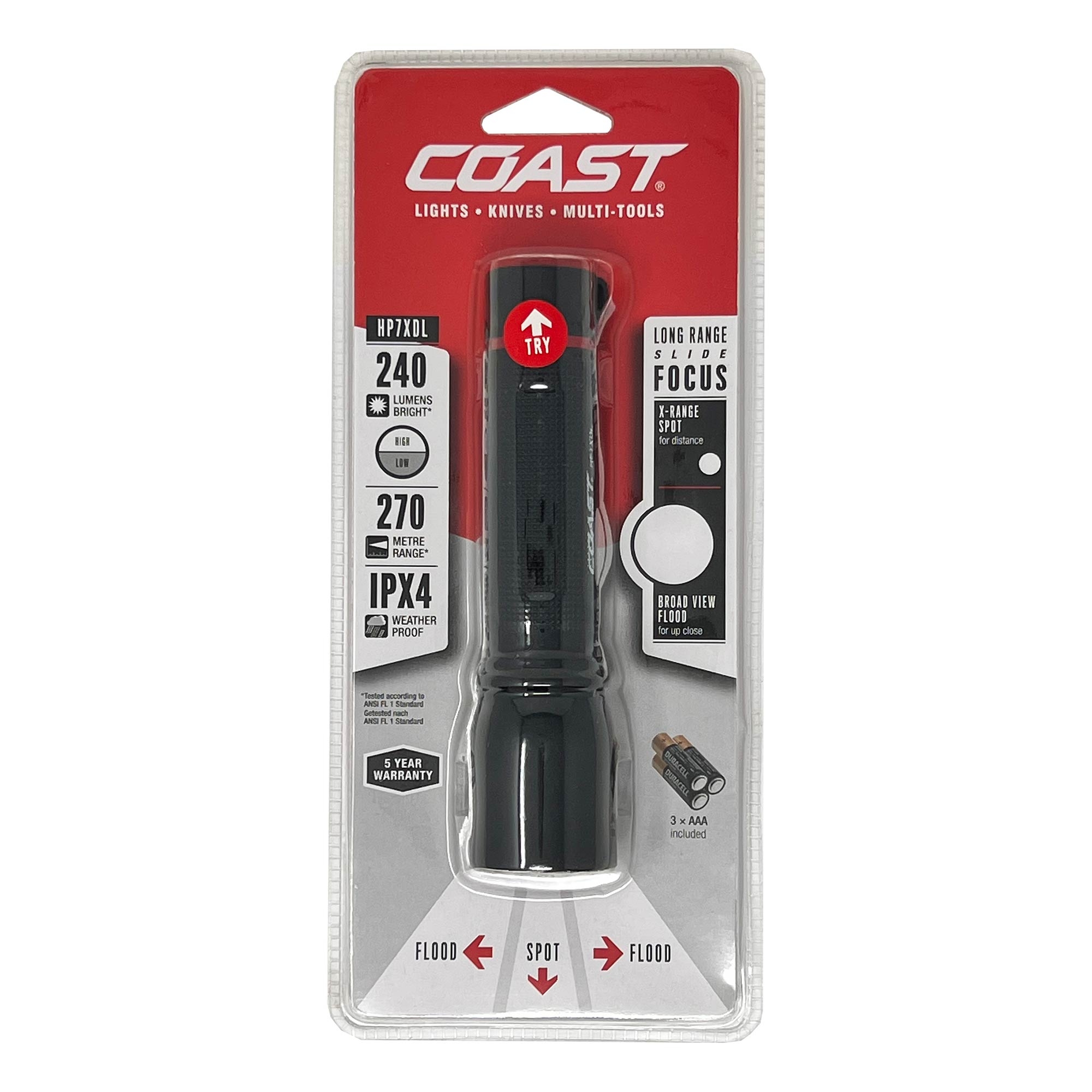 COAST HP7-XDL LED Focusing Torch - 240 Lumens - ToolStore UK