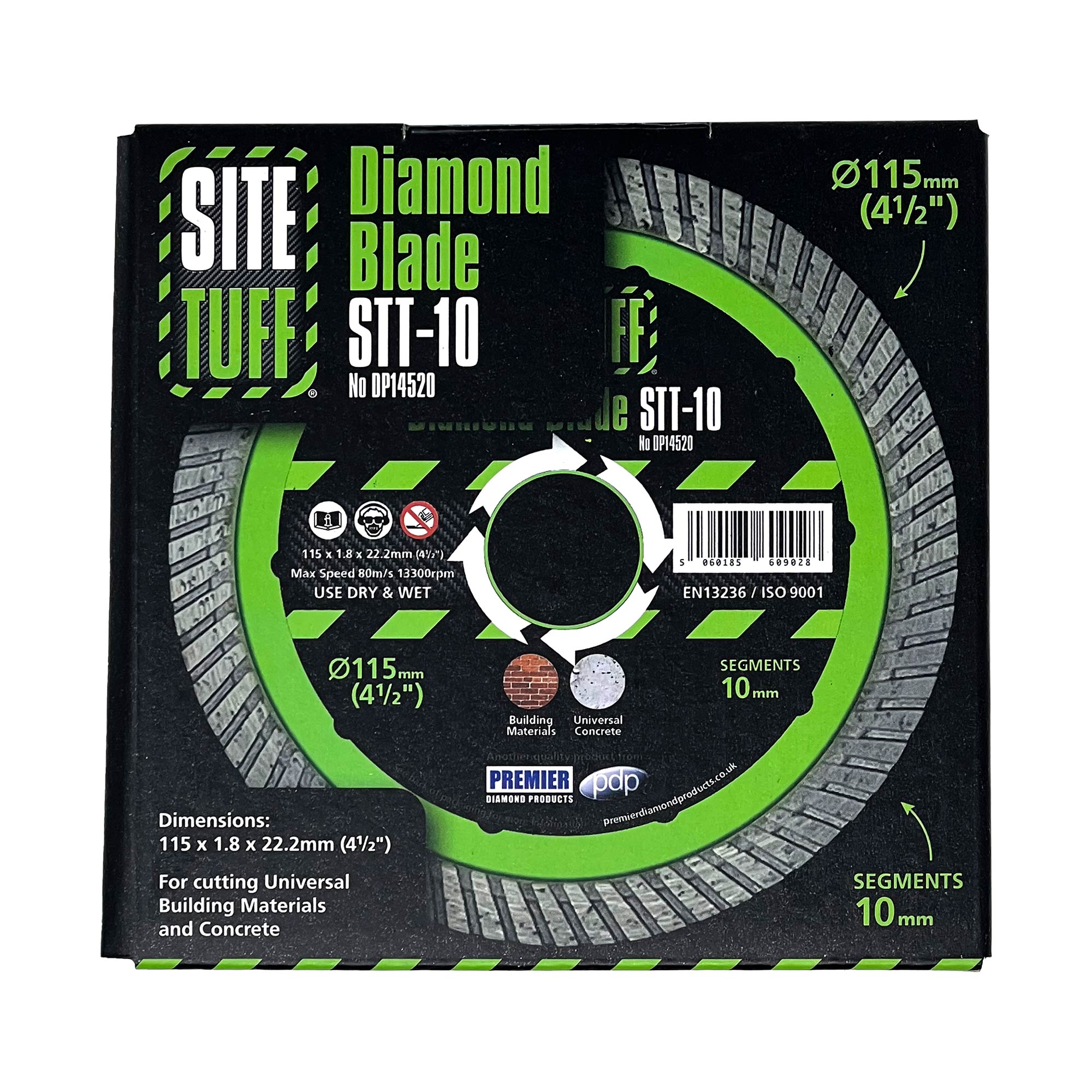 PREMIER DIAMOND DP14520 115x2.0x10x22.2mm Turbo Concrete Blade ...