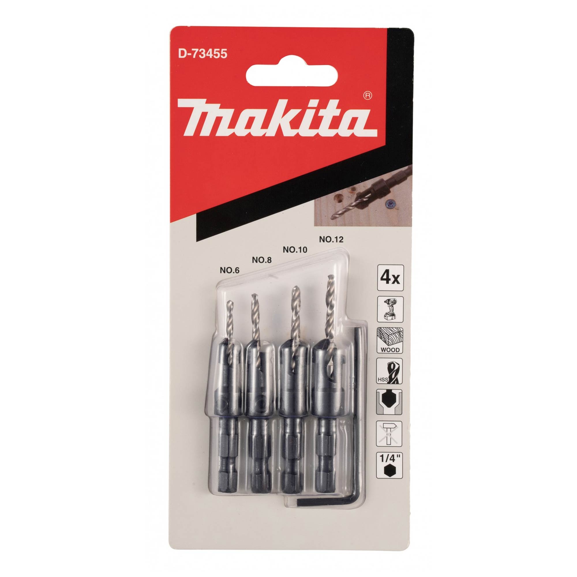 Makita MAKITA D-73455 4 piece Countersink Set - ToolStore UK