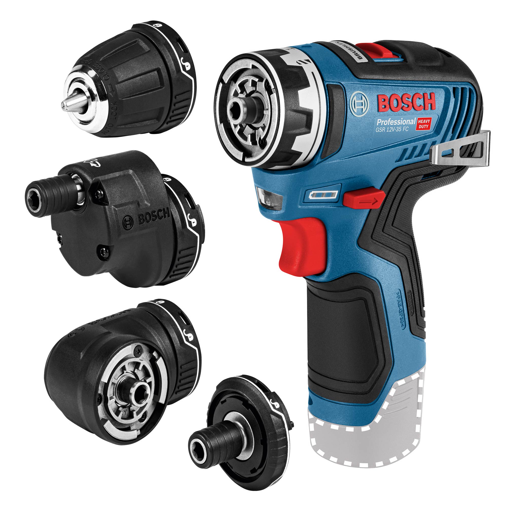 BOSCH GSR12V-35FC 12v Brushless Drill Driver BODY ONLY plus 4 ...