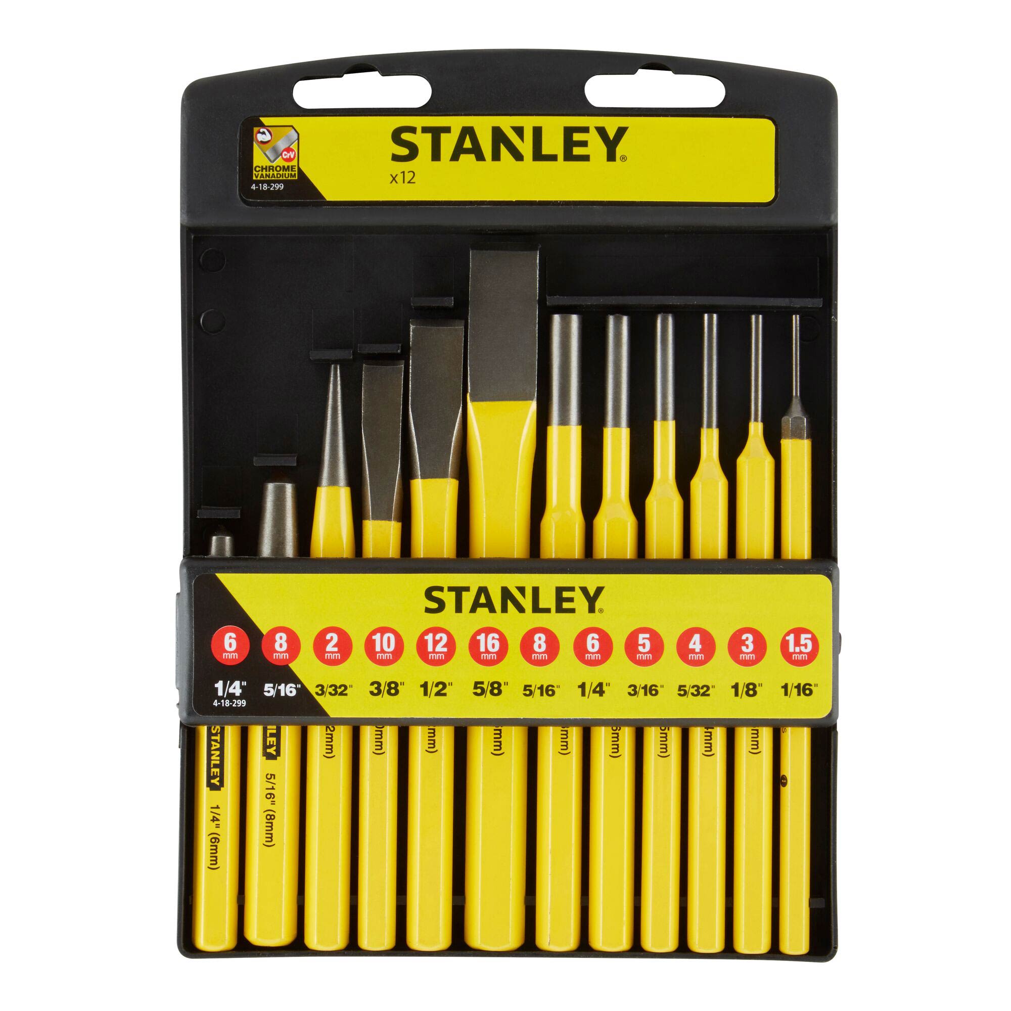 STANLEY 4 18 299 12 Piece Punch and Cold Chisel Set - ToolStore UK