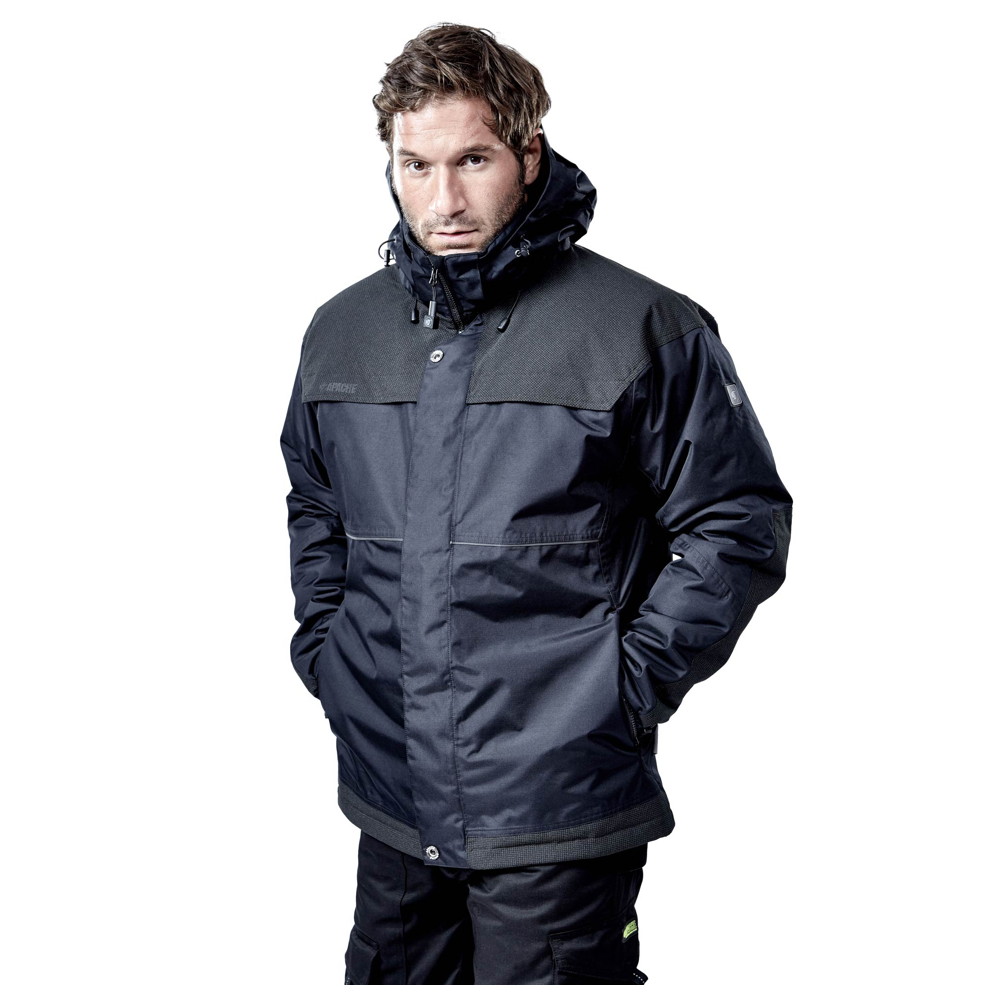 APACHE ATS Waterproof Padded Jacket Black - ToolStore UK
