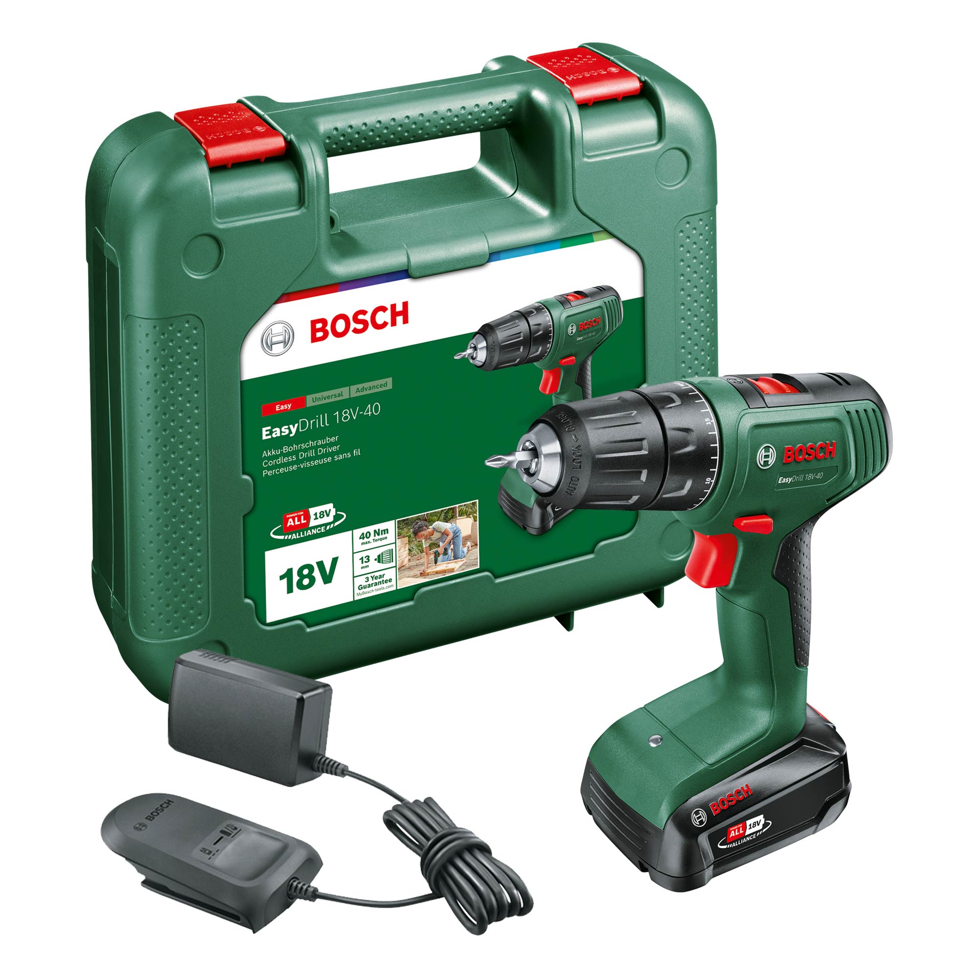 BOSCH Easy Drill 18V-40 18v Drill Driver with 1x1.5ah Battery ...