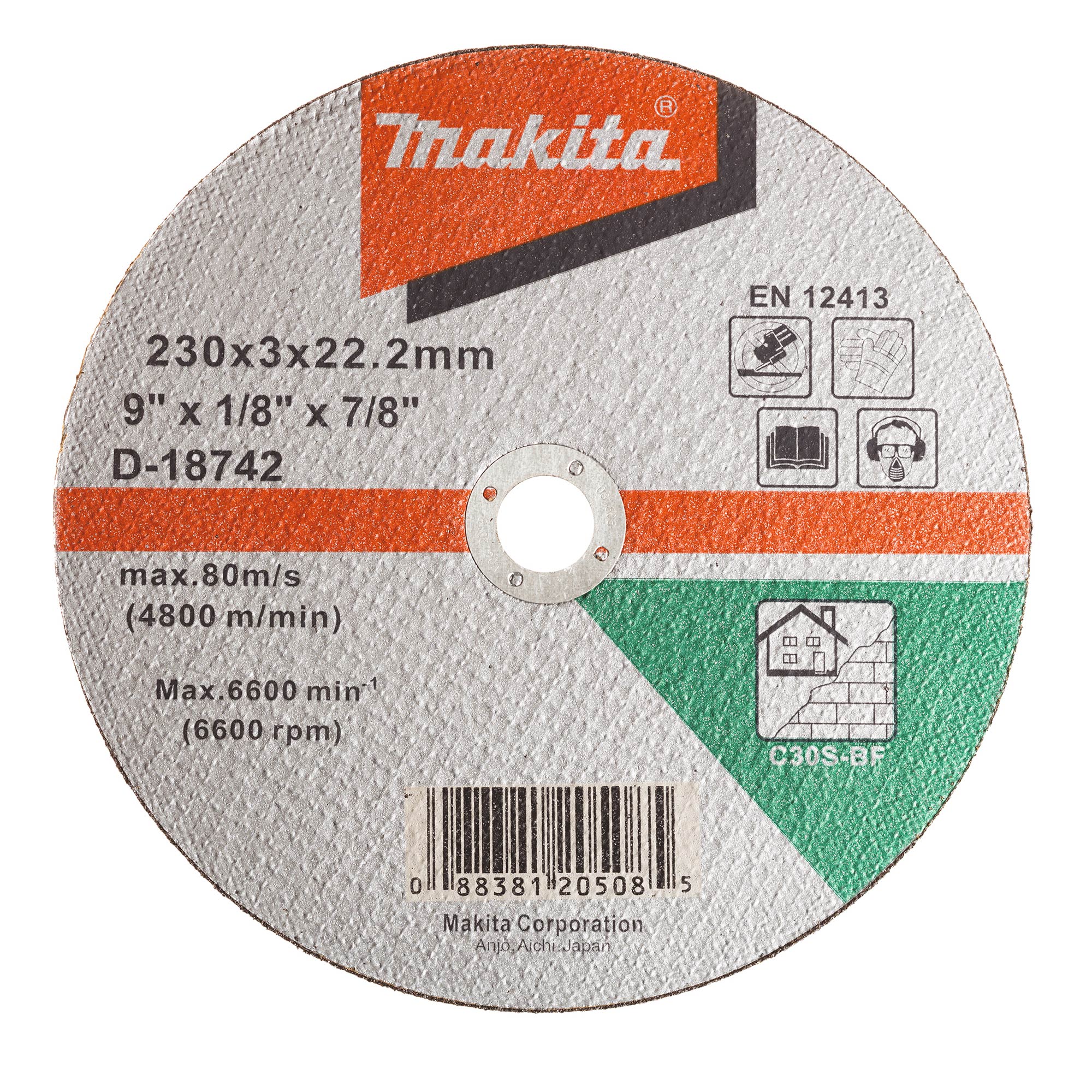 MAKITA D-18742 230mm Stone Flat Cutting Disc C30S - ToolStore UK