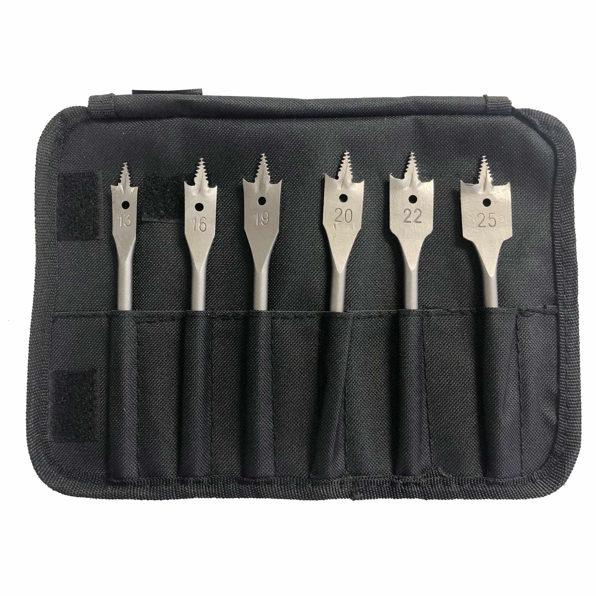 BOSCH 2608587793 6 Piece Selfcut flat Wood Bit Wrap - ToolStore UK