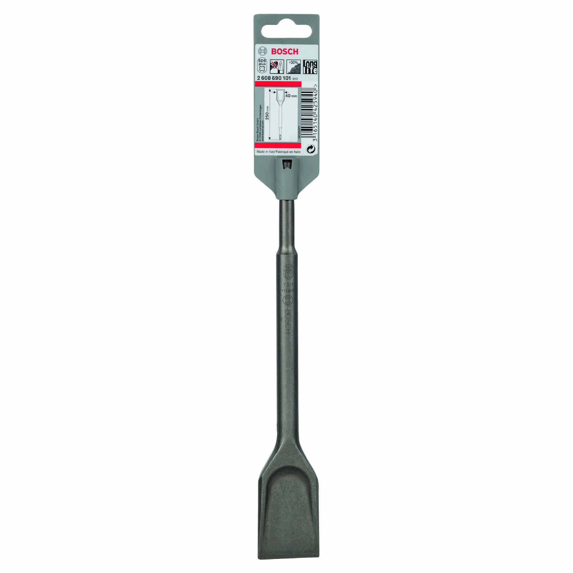 BOSCH 250 x 40 mm Spade chisel SDS-plus - ToolStore UK