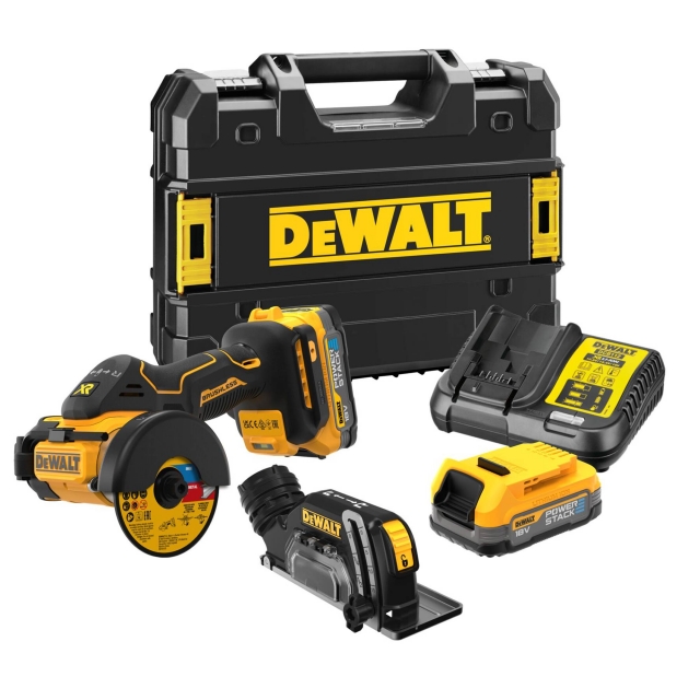 DEWALT DCS438E2T 18v Brushless Cut Off Saw with 2 x Powerstack ...