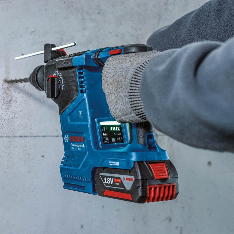 BOSCH GBH18V-24C 18v Brushless SDS Plus Hammer with 2x5ah Batteries - ToolStore UK