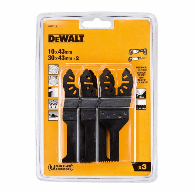 DeWalt DEWALT DT20713QZ Multi Tool 3 piece Accessory Set - ToolStore UK
